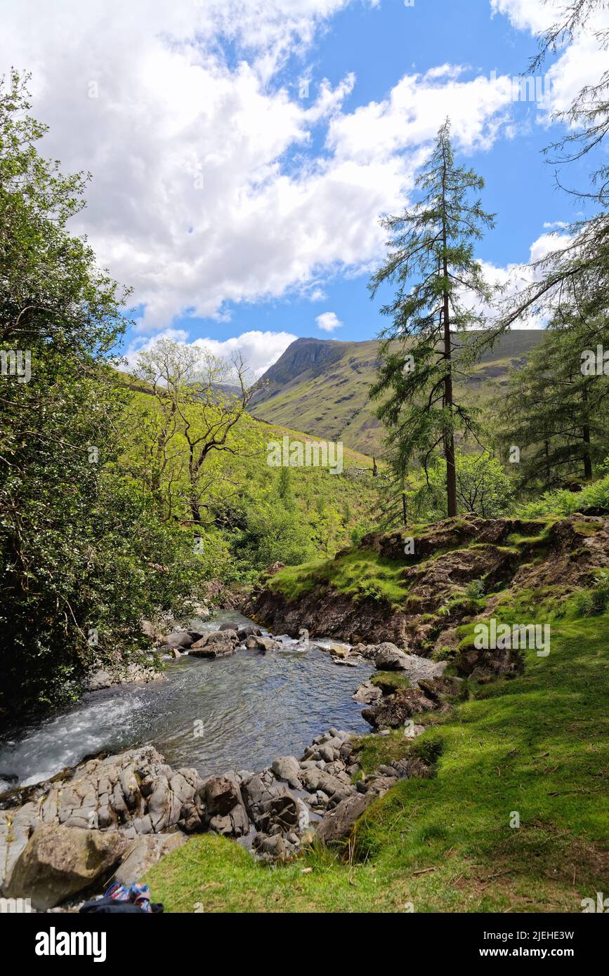 Ritson's Force and Mosedale Beck with Lingmell Fell in distance in ...