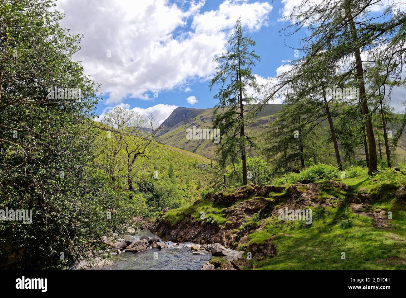 Ritson's Force and Mosedale Beck with Lingmell Fell in distance in ...