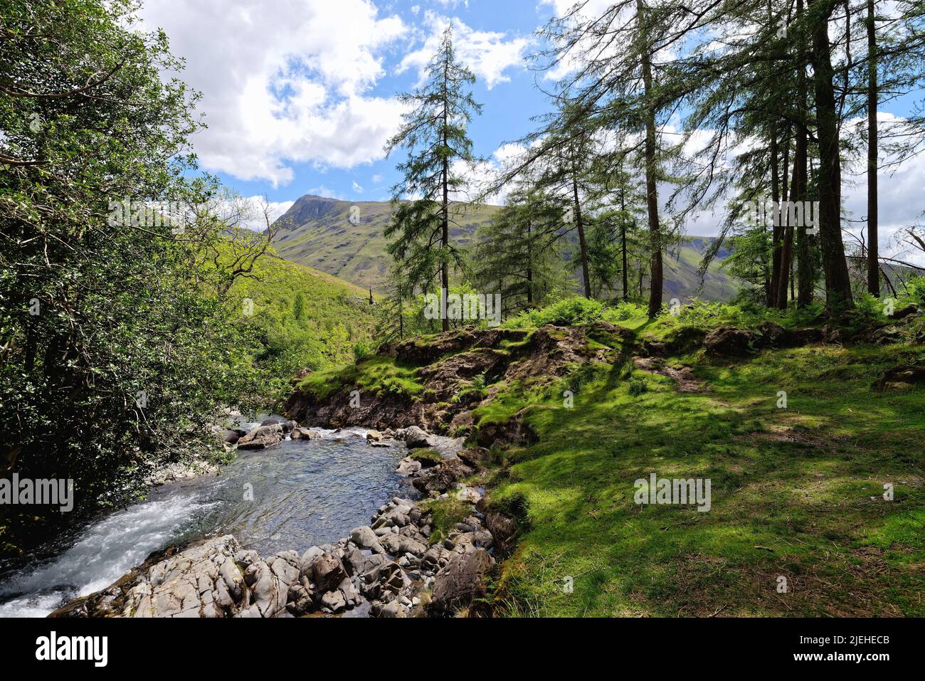 Ritson's Force and Mosedale Beck with Lingmell Fell in distance in ...