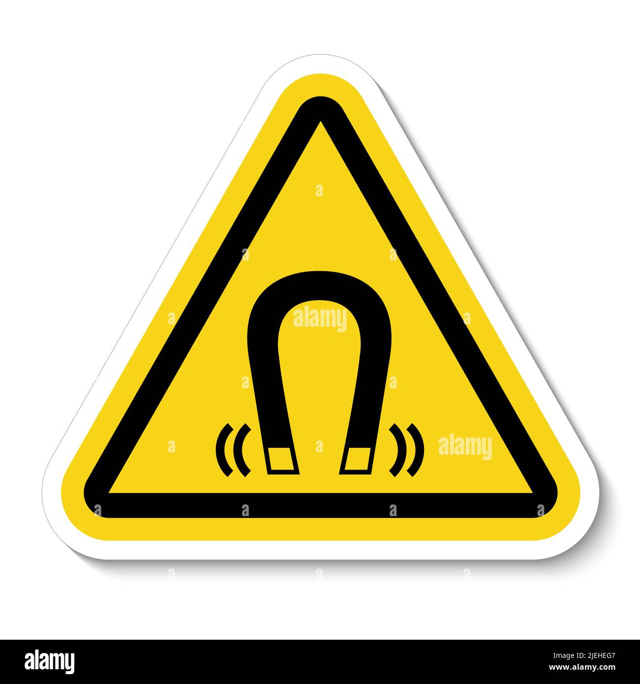 Beware Magnetic Field Symbol Sign Isolate On White Background,Vector ...