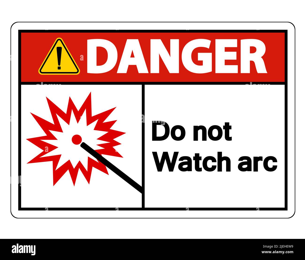 Danger Do Not Watch Arc Symbol Sign Isolate On White Background,Vector ...