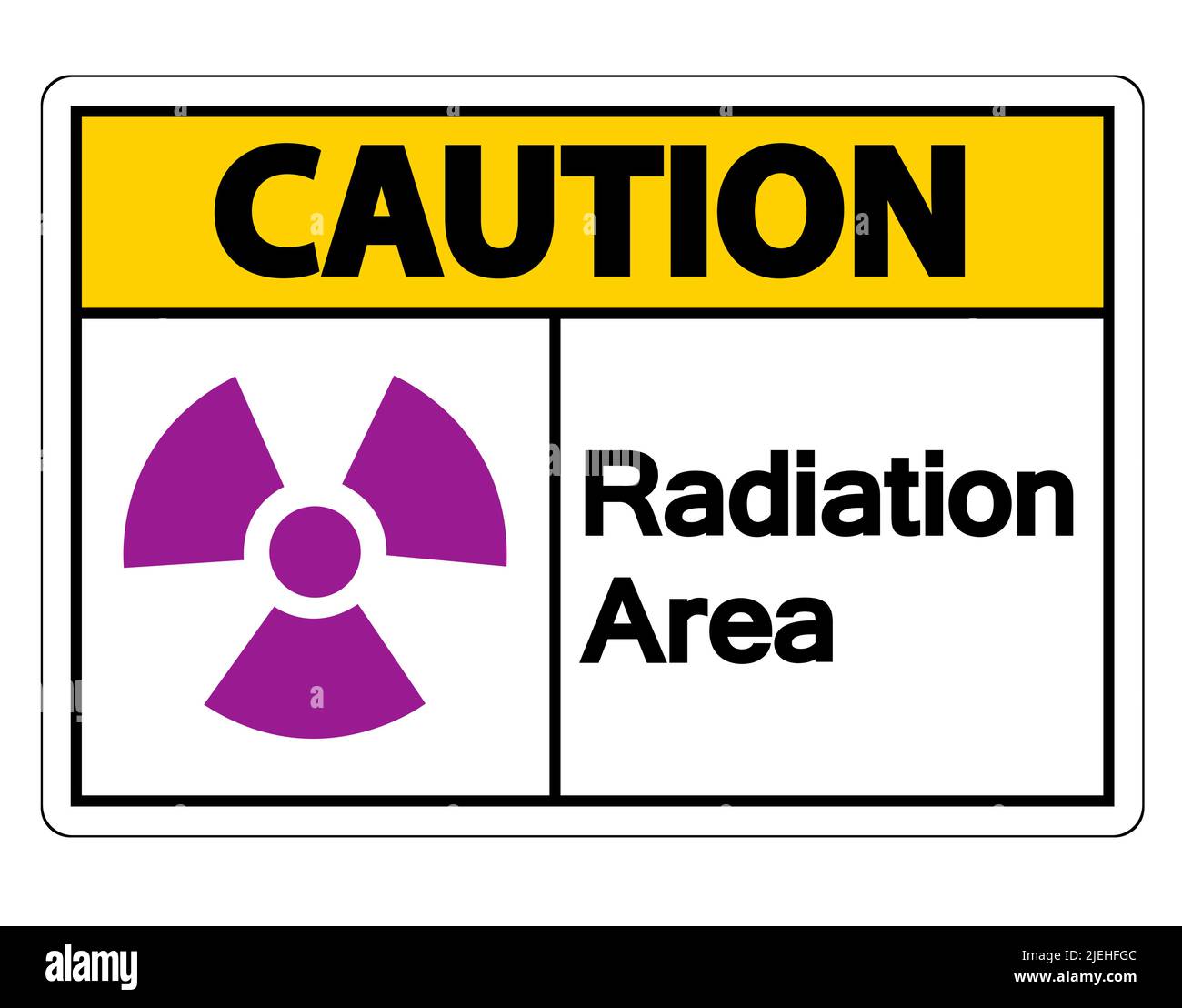 Caution Radiation Area Symbol Sign on white background,Vector ...