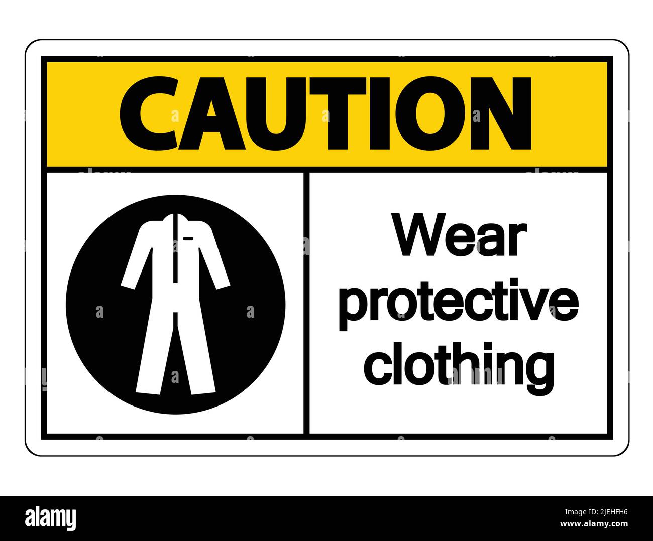 Caution Wear protective clothing sign on white background,vector ...
