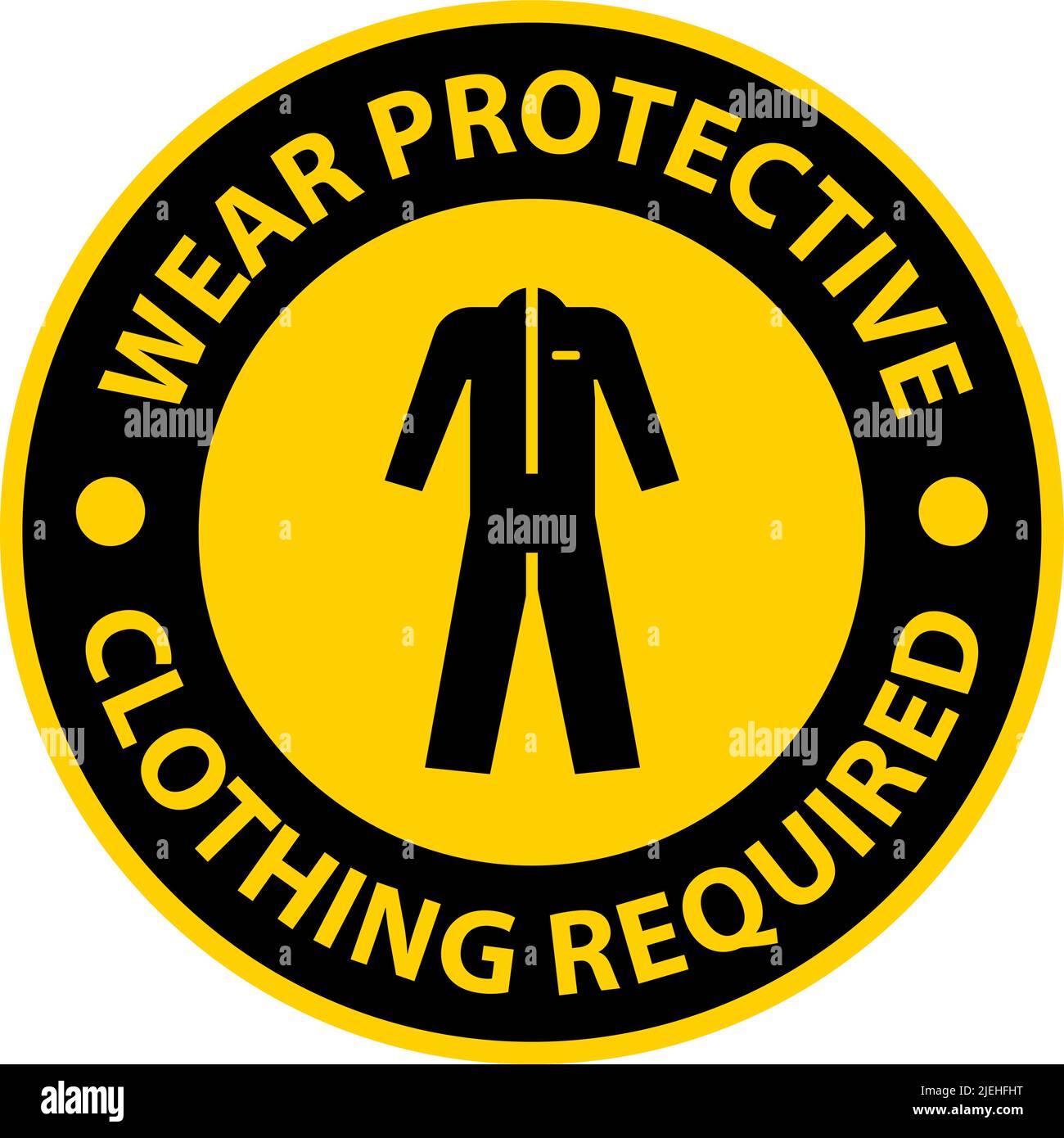 Caution Wear protective clothing sign on white background Stock Vector ...