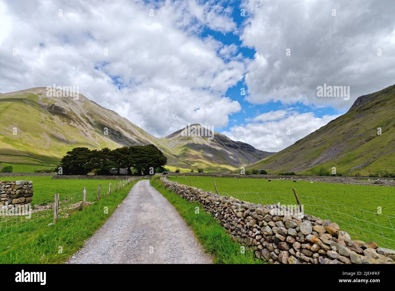 The Countryside At Wasdale Head With Great Gable Mountain In The The Countryside At Wasdale Head With Great Gable Mountain In The