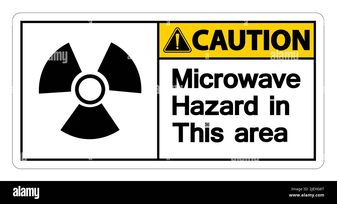 Caution Microwave Hazard Sign on white background,vector illustration ...