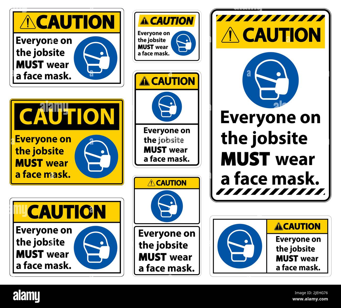 Caution Wear A Face Mask Sign Isolate On White Background,Vector ...