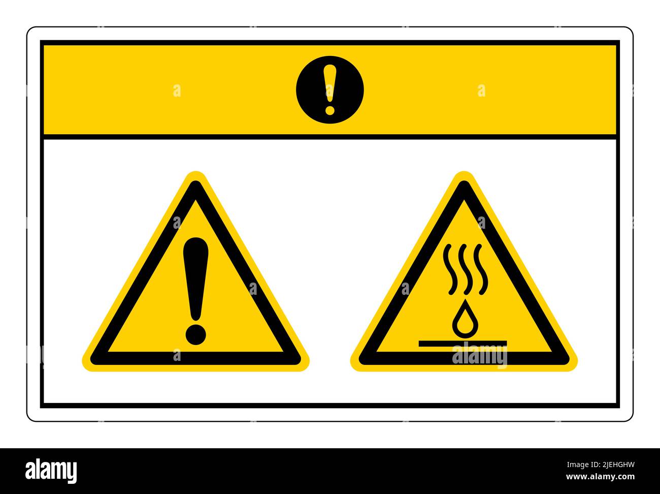 Caution Hot Liquids Burn Hazard Symbol Sign On White Background Stock ...