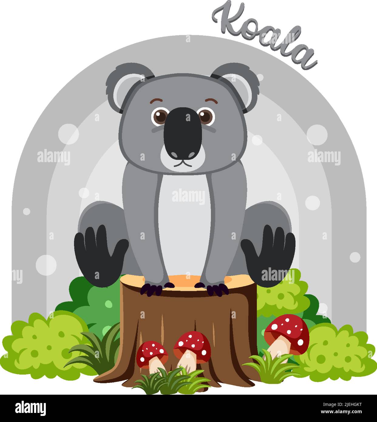 Cute koala in cartoon flat style illustration Stock Vector Image & Art ...