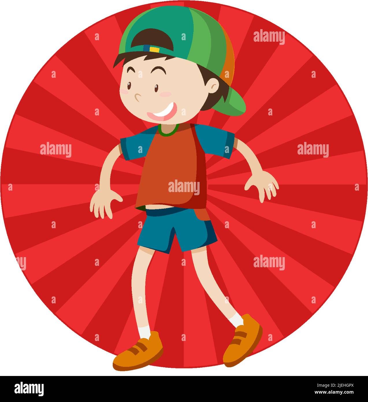 Active boy simple cartoon character illustration Stock Vector Image ...