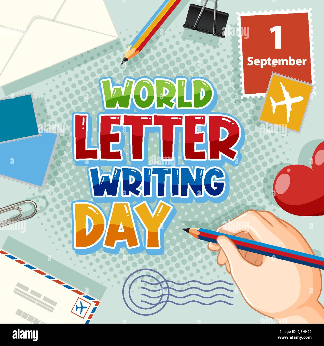 World Letter Writing Day Poster Design illustration Stock Vector Image ...