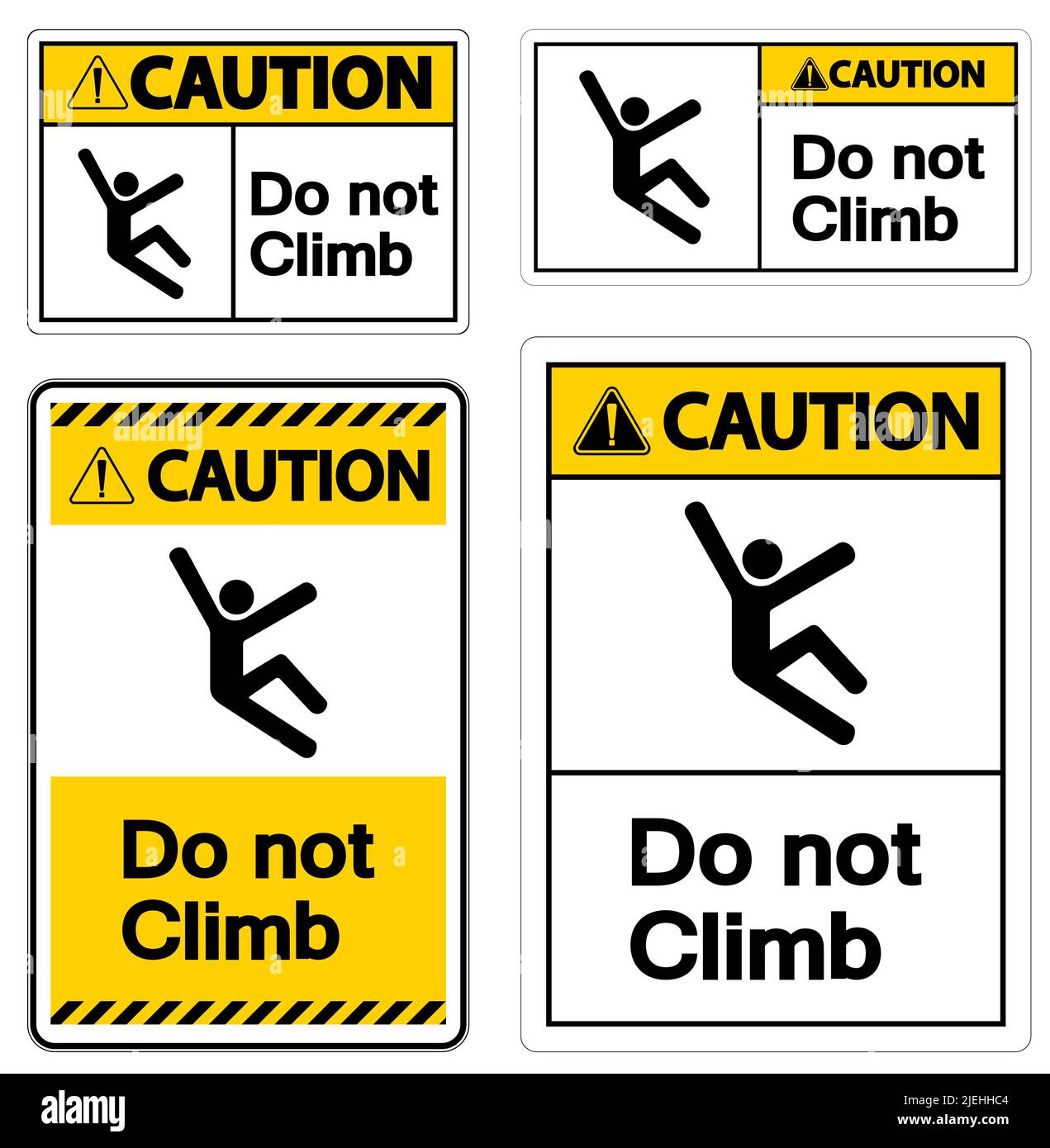 Caution Do Not Climb Symbol Sign on White Background Stock Vector Image ...