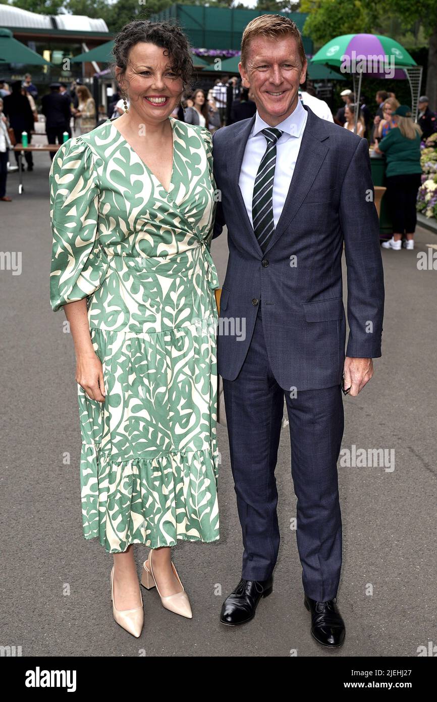 Tim Peake (right) and wife Rebecca Peake arrive ahead of day one of the ...
