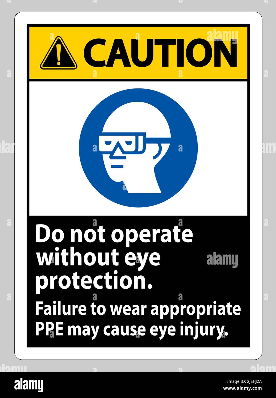 Caution Sign Do Not Enter Without Wearing Eye Protection,Vision Damage ...