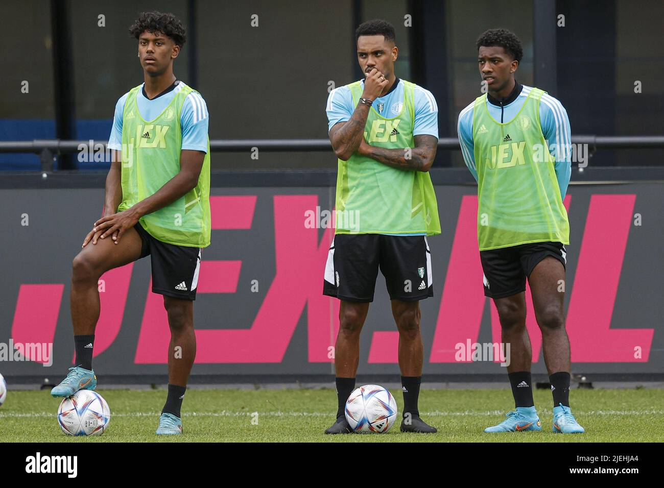 ROTTERDAM - Jaden Slory, Danilo, Shiloh 't Zand during Feyenoord's ...