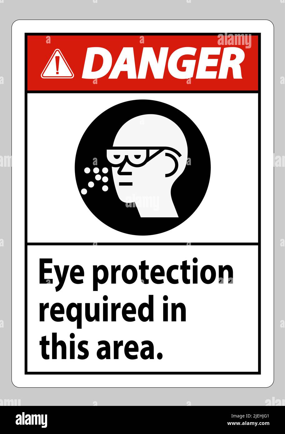 Warning Sign Eye Protection Required In This Area Stock Vector Image ...