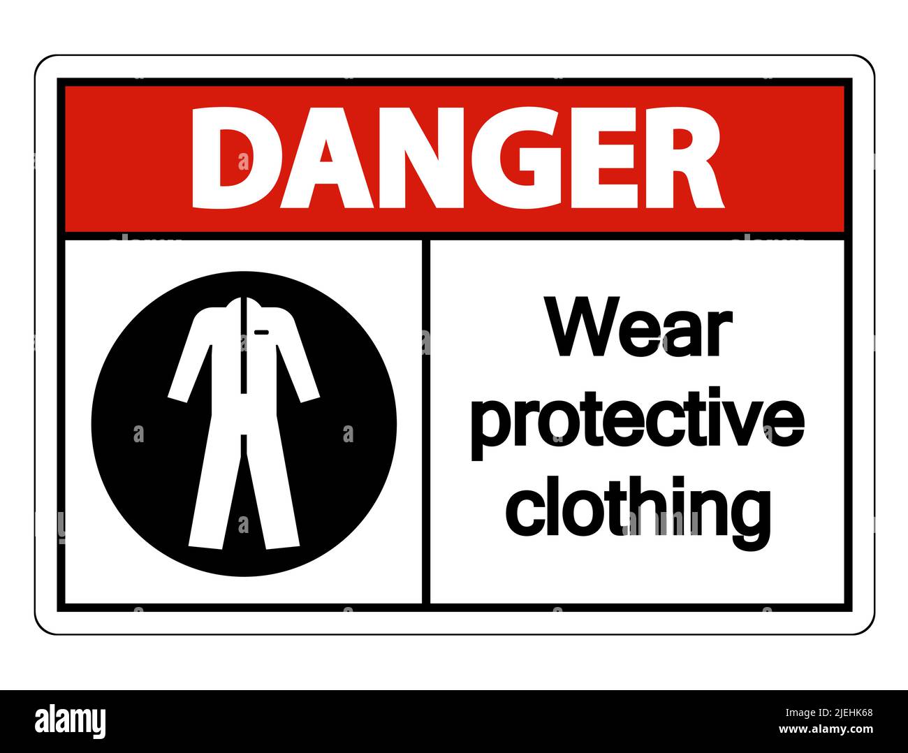 Danger Wear protective clothing sign on white background,vector ...