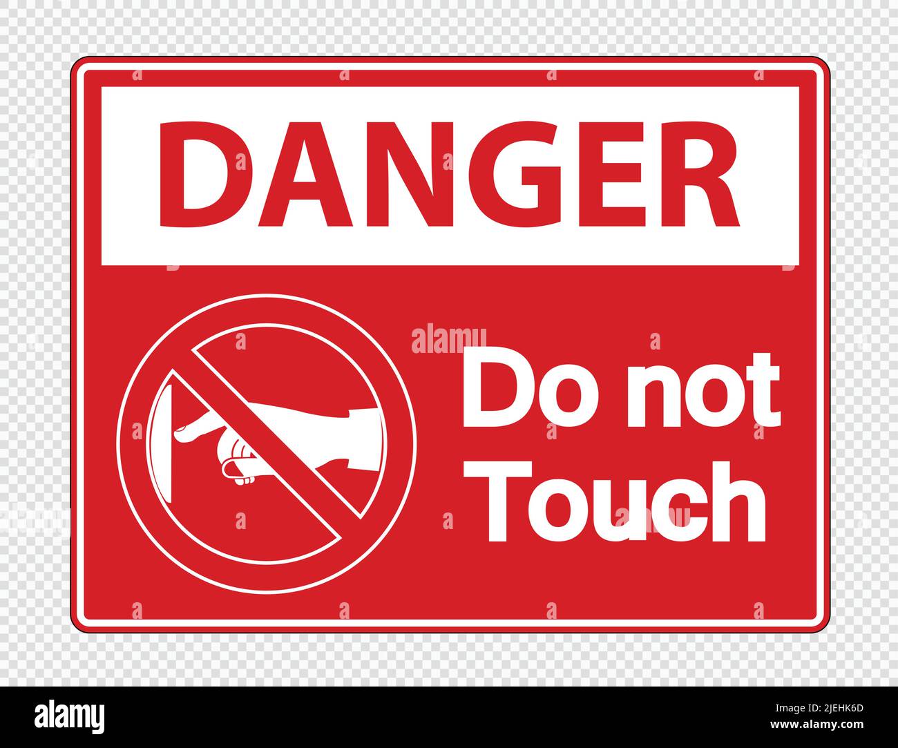 Danger do not touch sign label on transparent background,vector ...