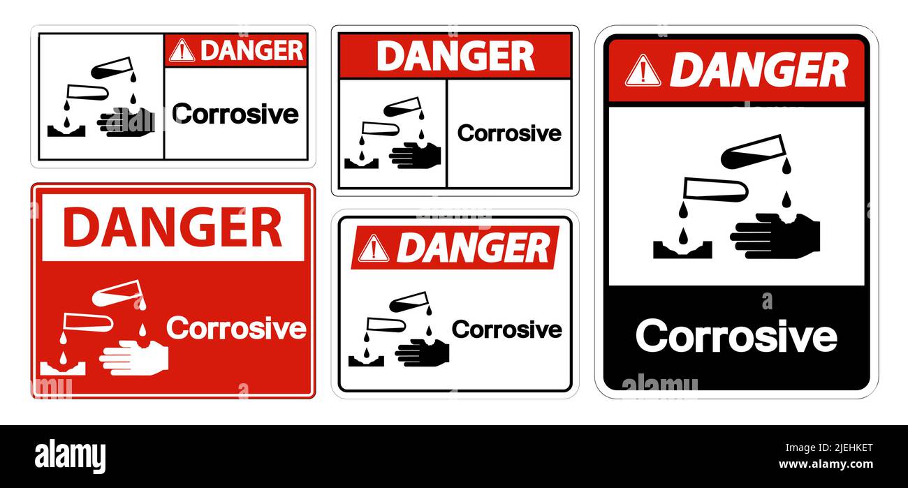 Danger Corrosive Symbol Sign Isolate On White Background,Vector ...