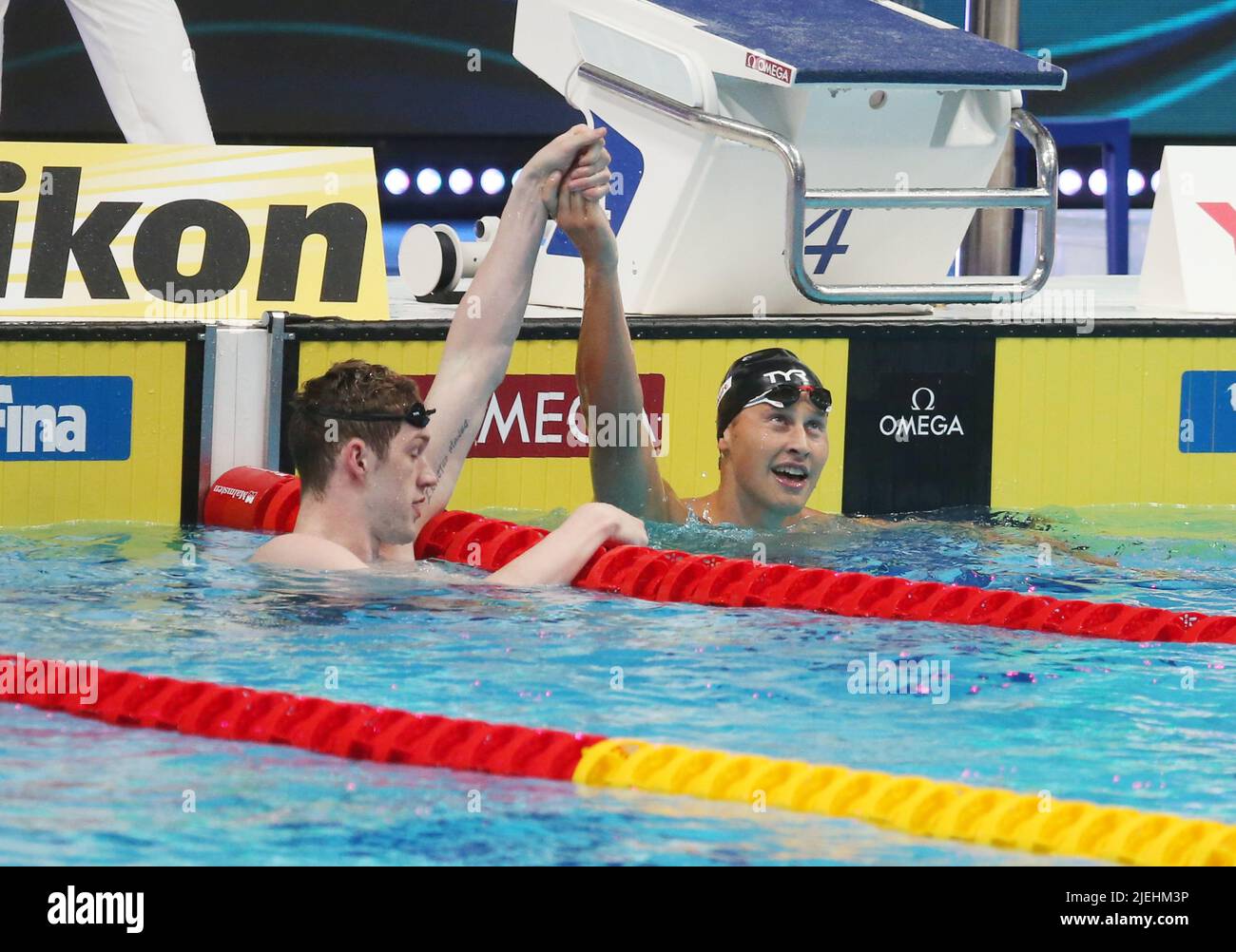 Hunter Armstrong of USA Silver medal, Justin Ress of USA Gold medal ...