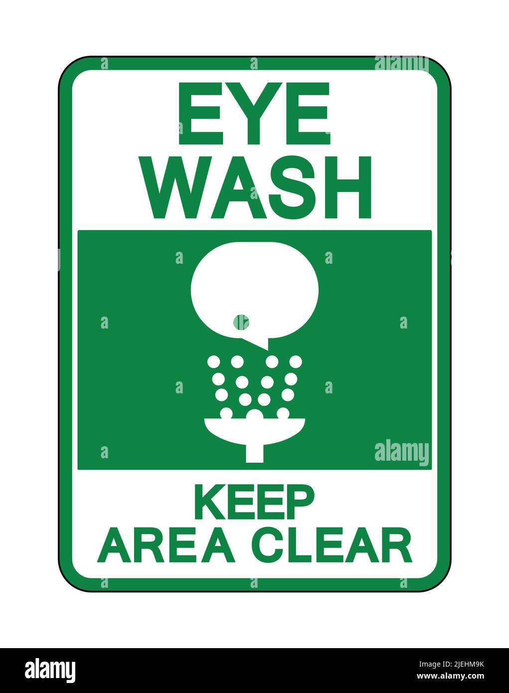 Eye Wash Keep Area Clear Sign Isolate On White Background,Vector ...