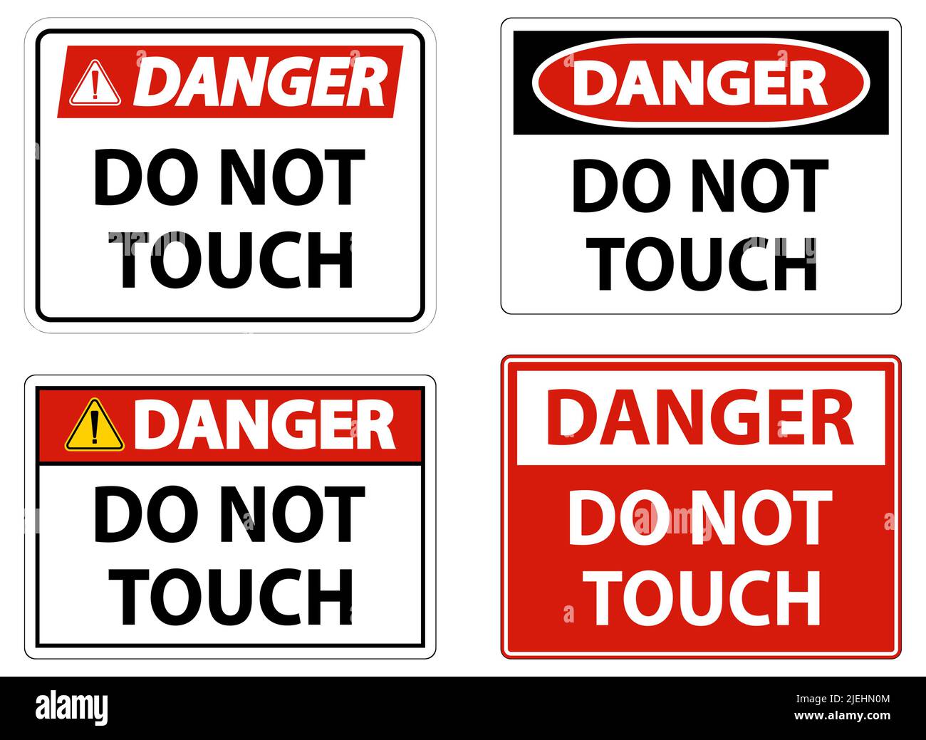 Danger sign do not touch and please do not touch Stock Vector Image & Art - Alamy