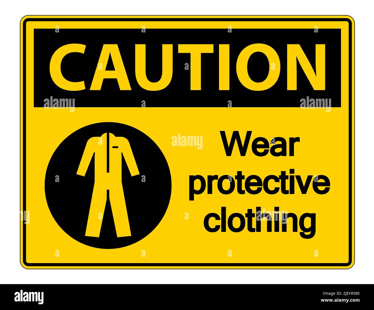 Caution Wear protective clothing sign on white background,vector ...