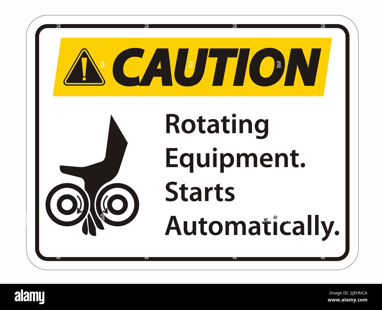 Rotating Equipment.Starts Automatically Symbol Sign Isolate on White ...