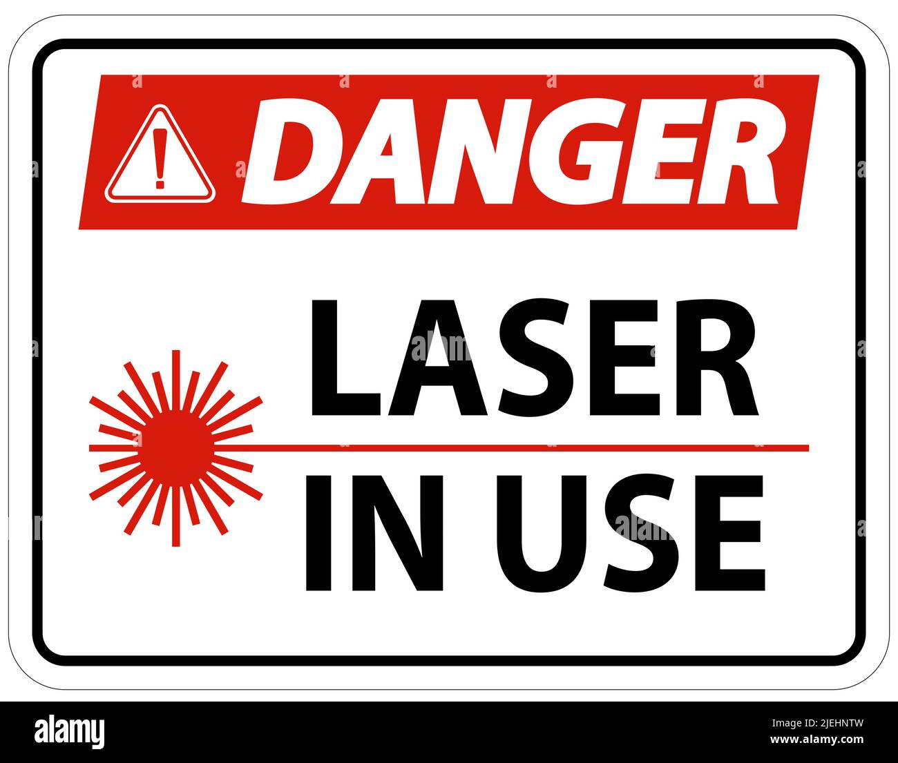Danger Laser In Use Symbol Sign On White Background Stock Vector Image ...