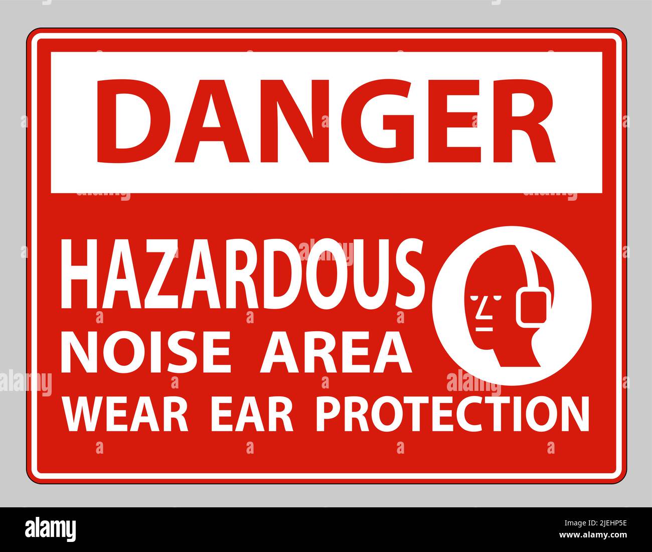Danger Sign Hazardous Noise Area Wear Ear Protection on white ...