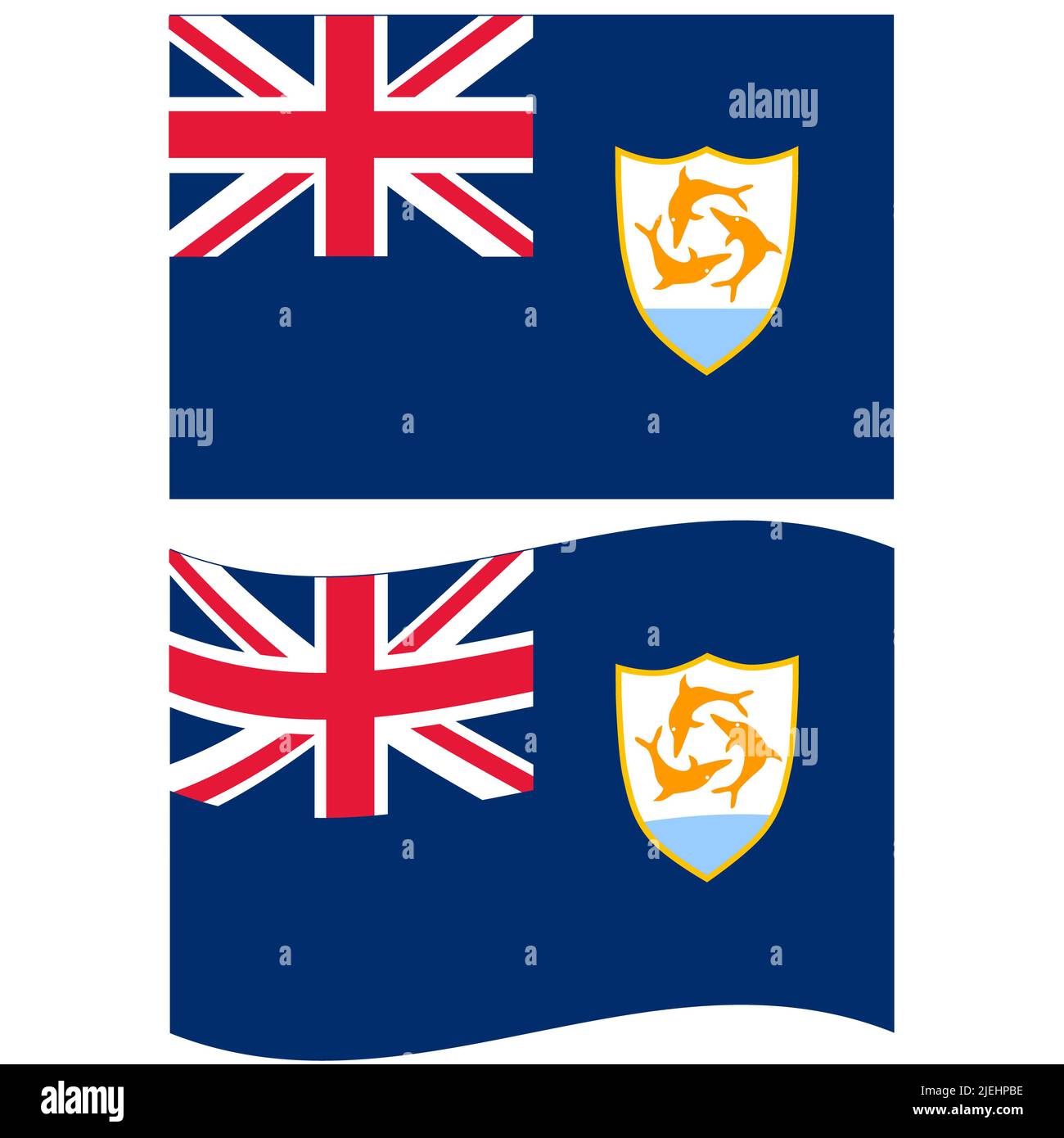 Flag of Anguilla. Anguilla national flag waving. flat style Stock Photo ...