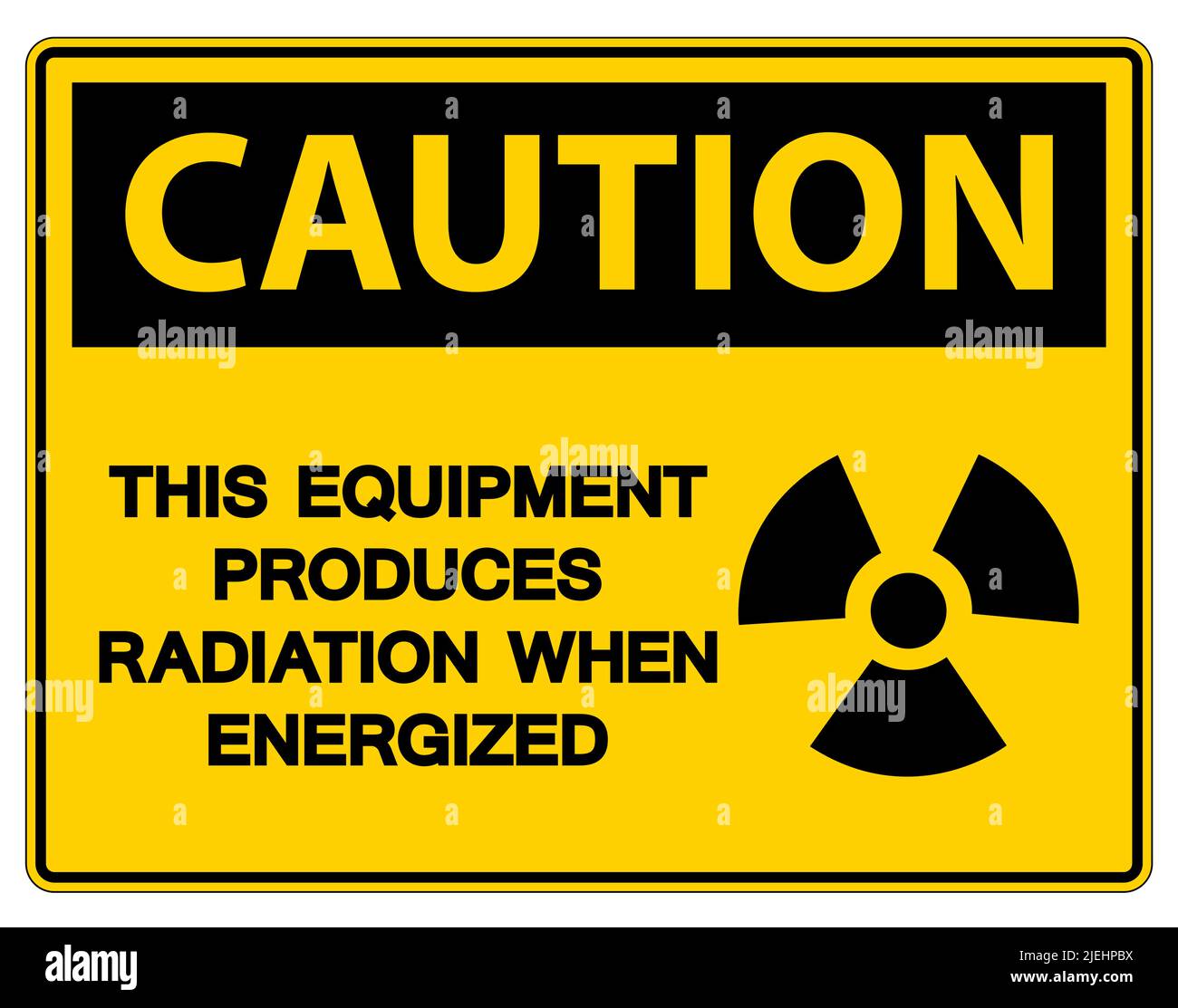 Caution This equipment produces radiation when energized Symbol Sign On ...