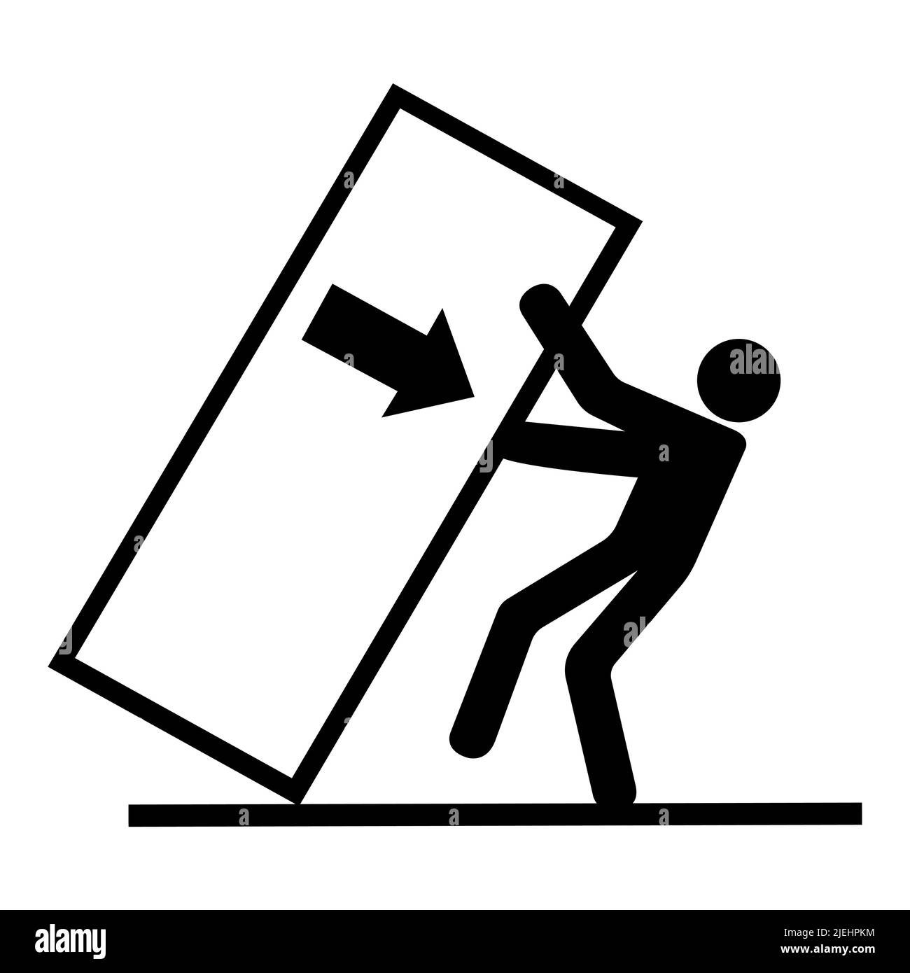 Body Crush Tip over Hazard Symbol Sign Isolate on White Background ...