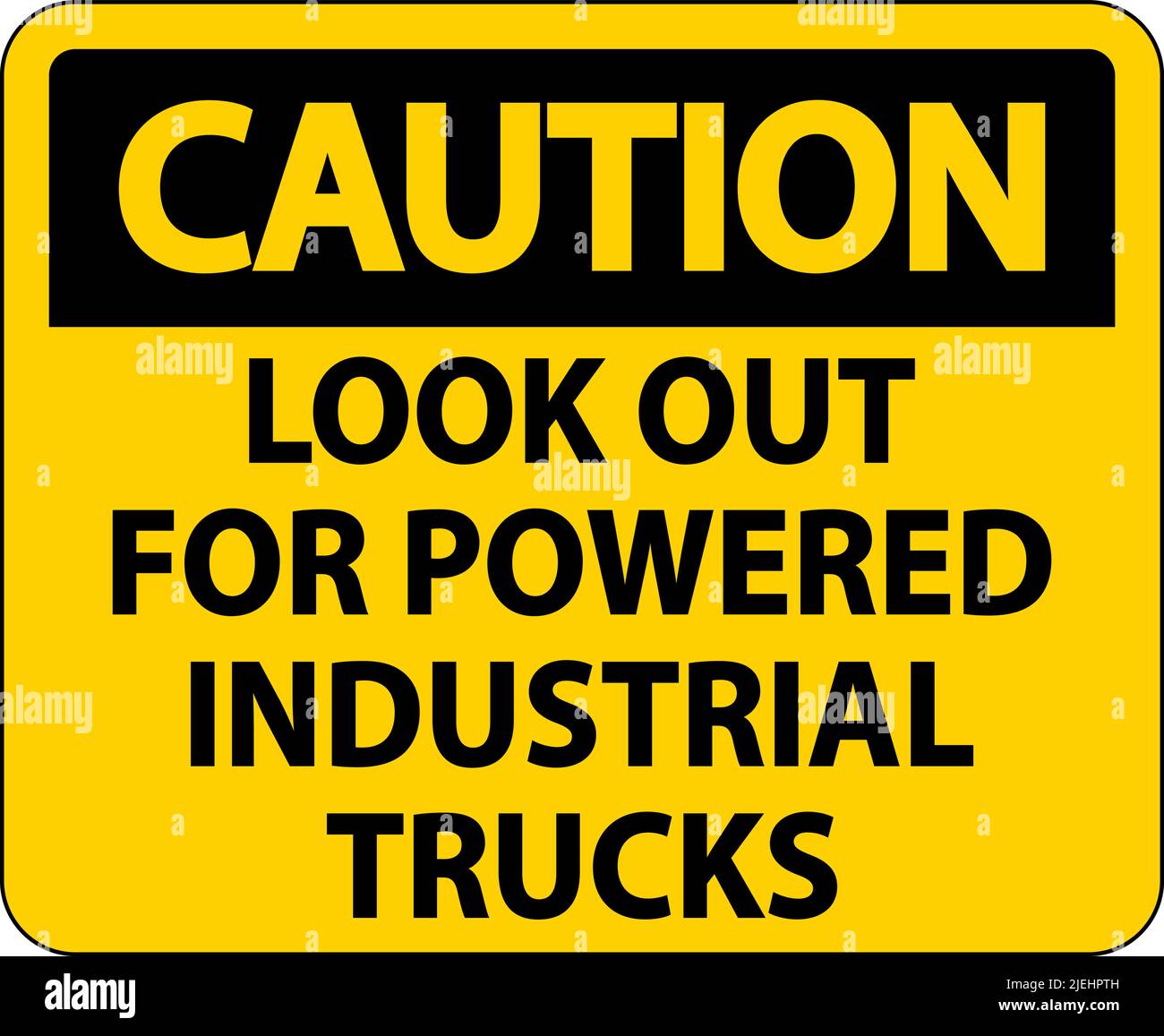 Caution Look Out For Trucks Sign On White Background Stock Vector Image ...