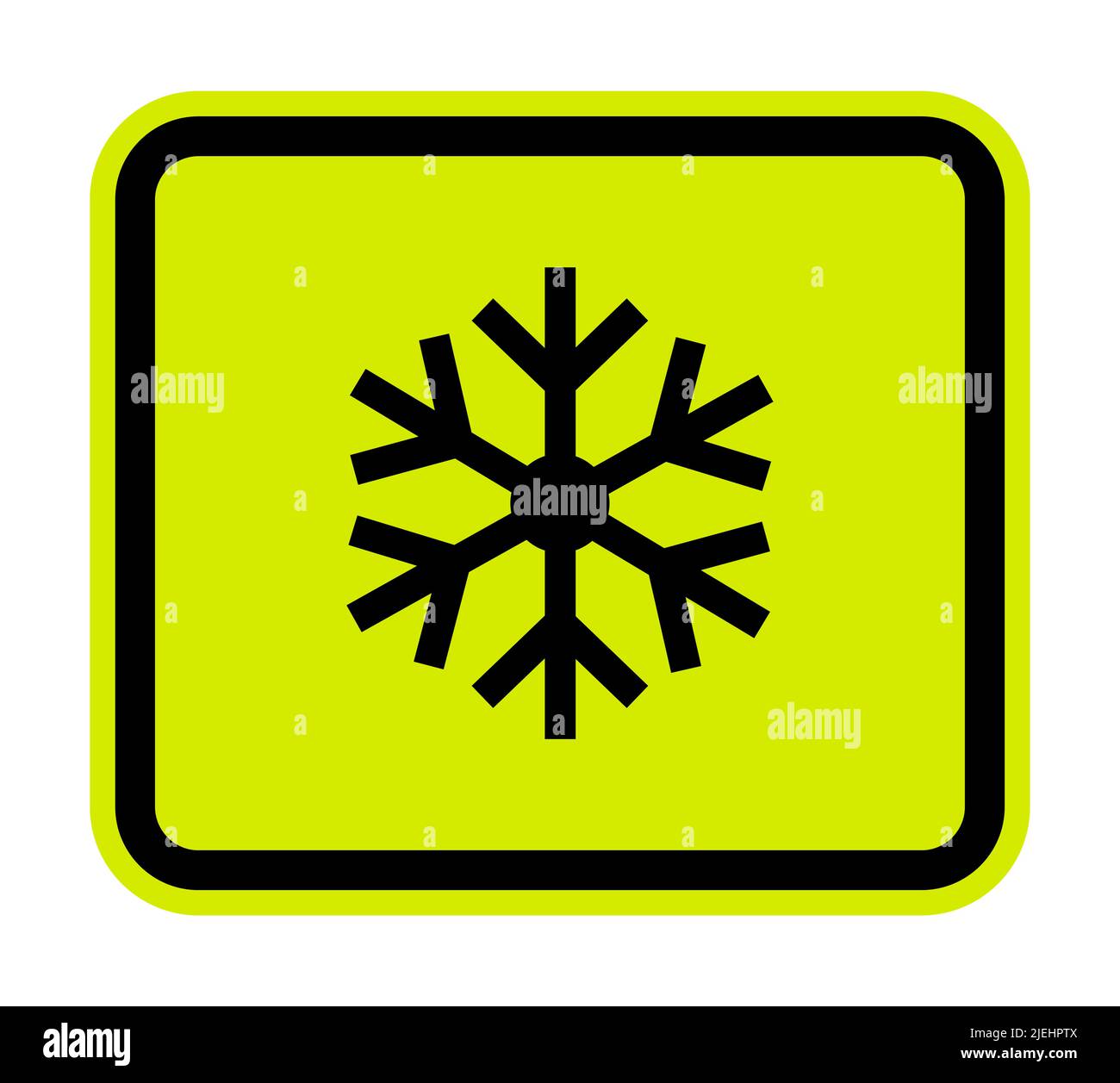 triangle warning sign with snowflake symbol Isolate On White Background ...