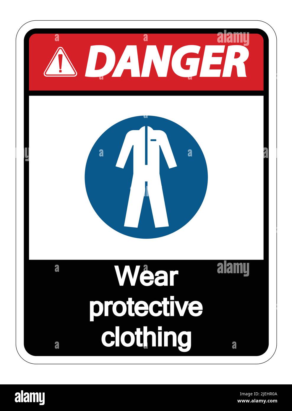 Danger Wear protective clothing sign on white background,vector ...