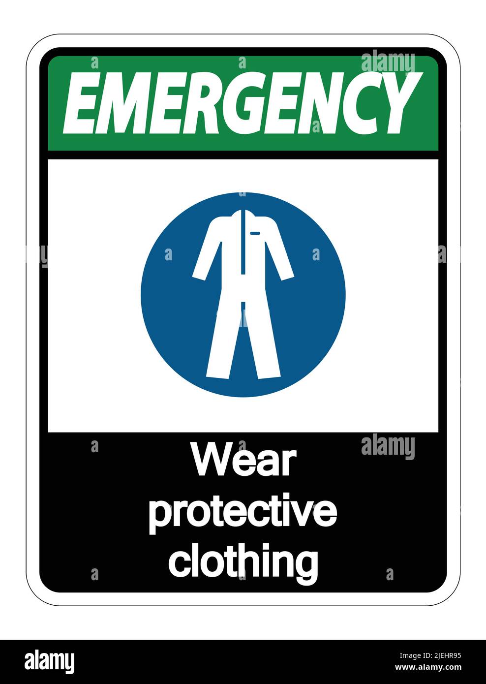 Emergency Wear protective clothing sign on white background,vector ...