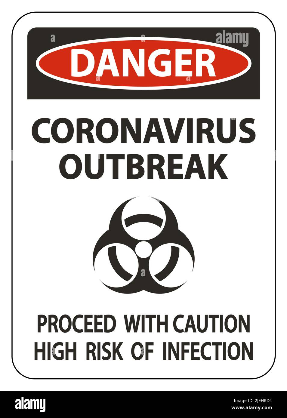 Danger Coronavirus Outbreak Sign Isolate On White Background,Vector ...