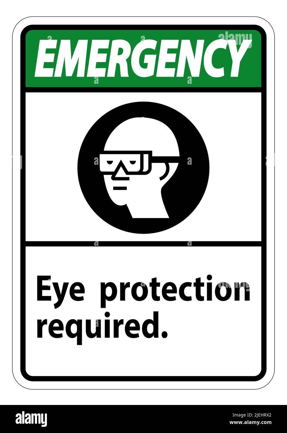 Emergency Sign Eye Protection Required Symbol Isolate on White ...