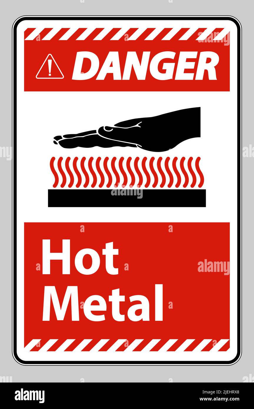 Danger Hot Metal Symbol Sign Isolated On White Background Stock Vector ...