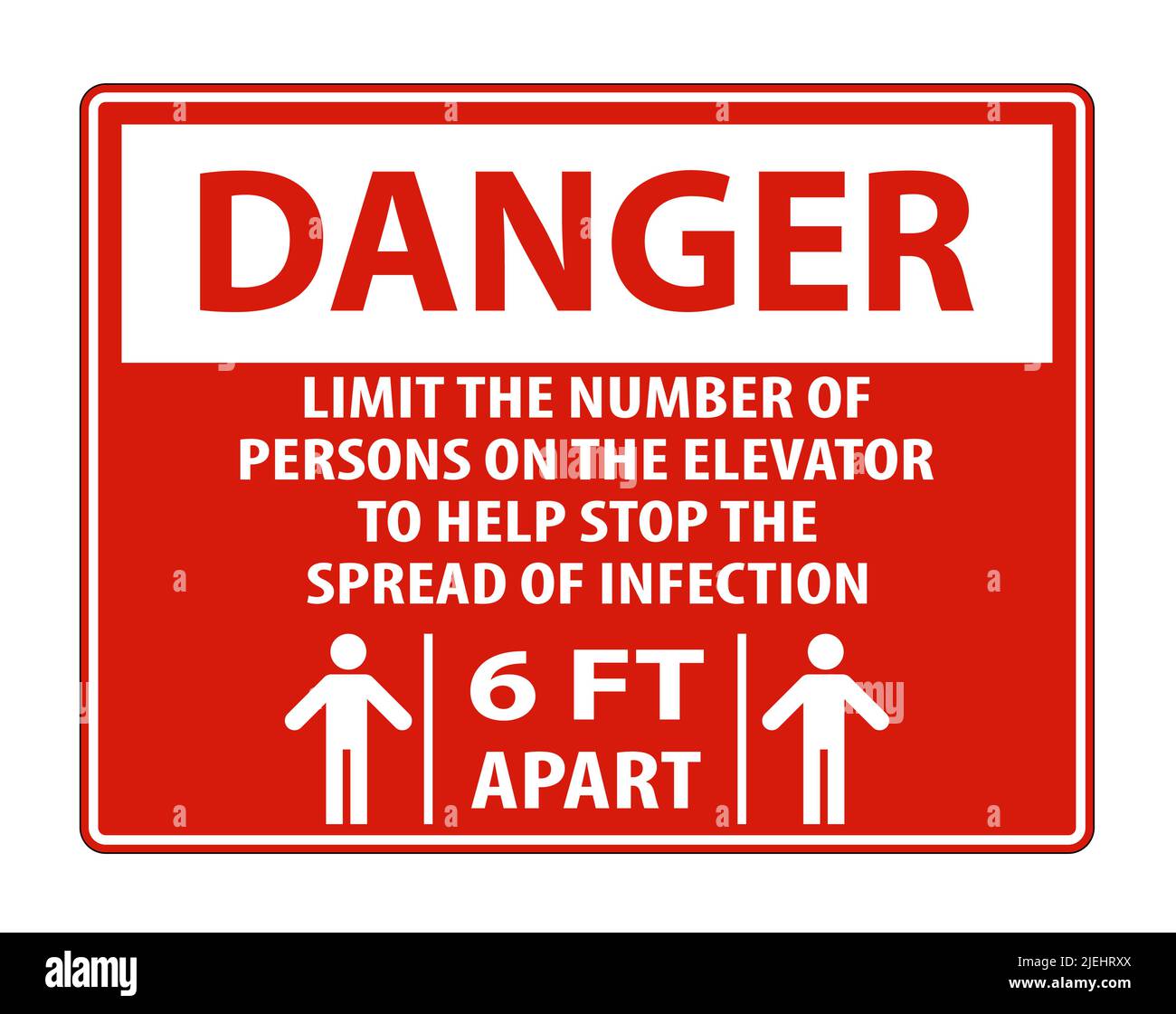 Danger Elevator Physical Distancing Sign Isolate On White Background ...