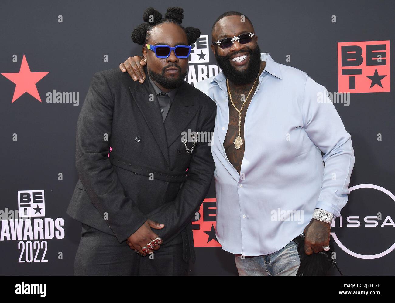 Los Angeles, USA. 26th June, 2022. (L-R) Wale and Rick Ross at the BET ...
