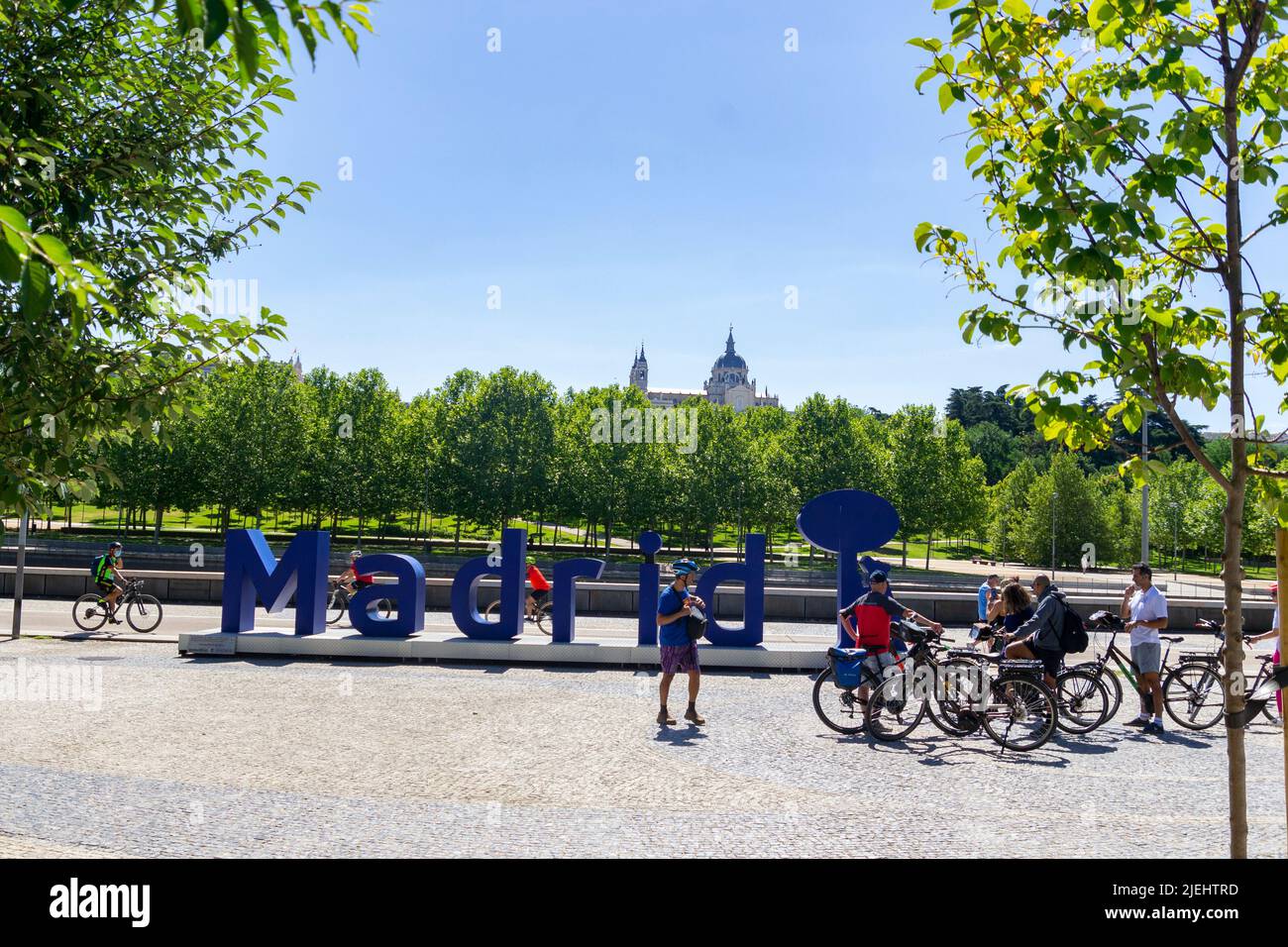 Madrid Rio Park. Views of the Madrid Río park next to the Manzanares ...