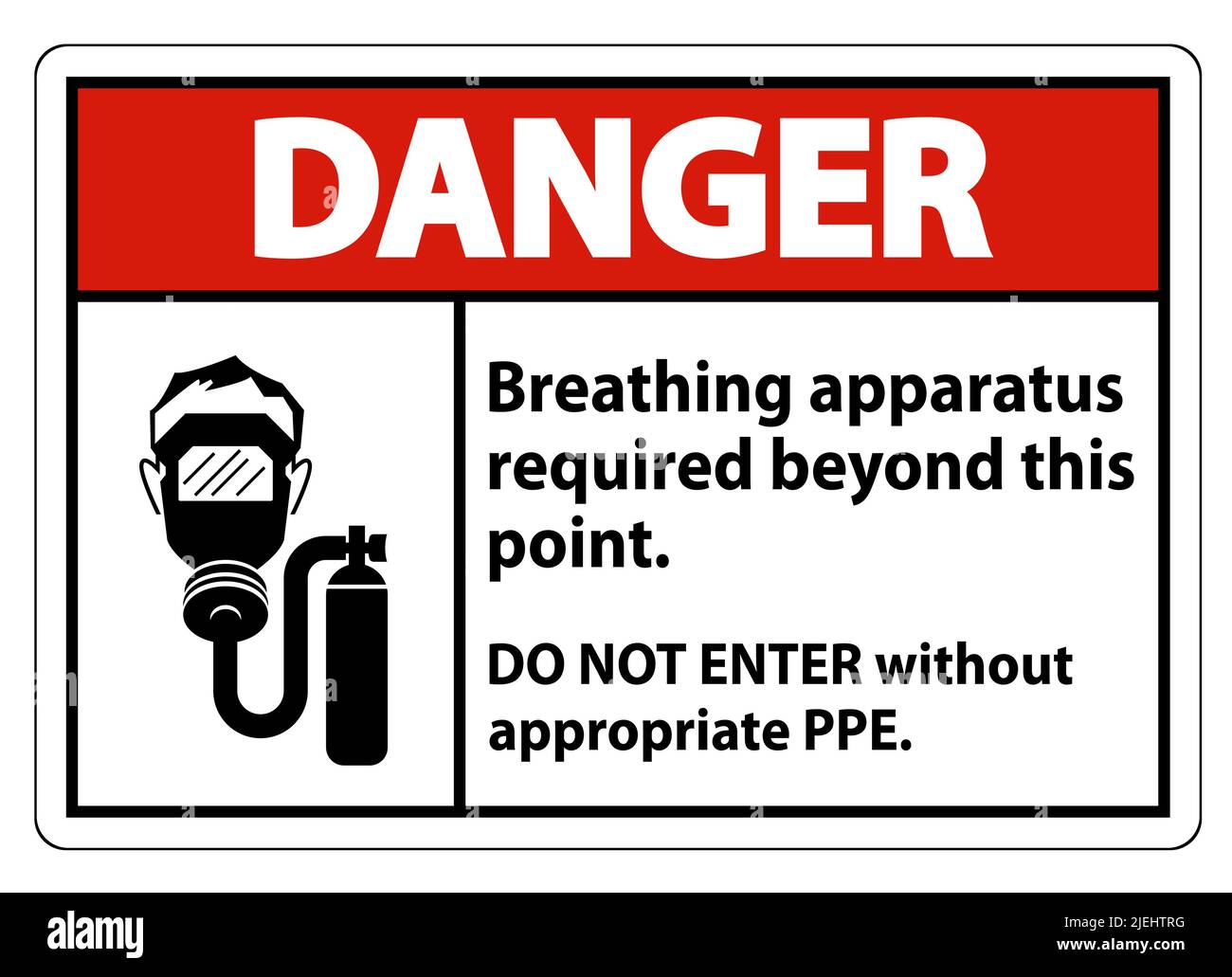 Danger Sign Breathing Apparatus Required Beyond This Point, Do Not ...