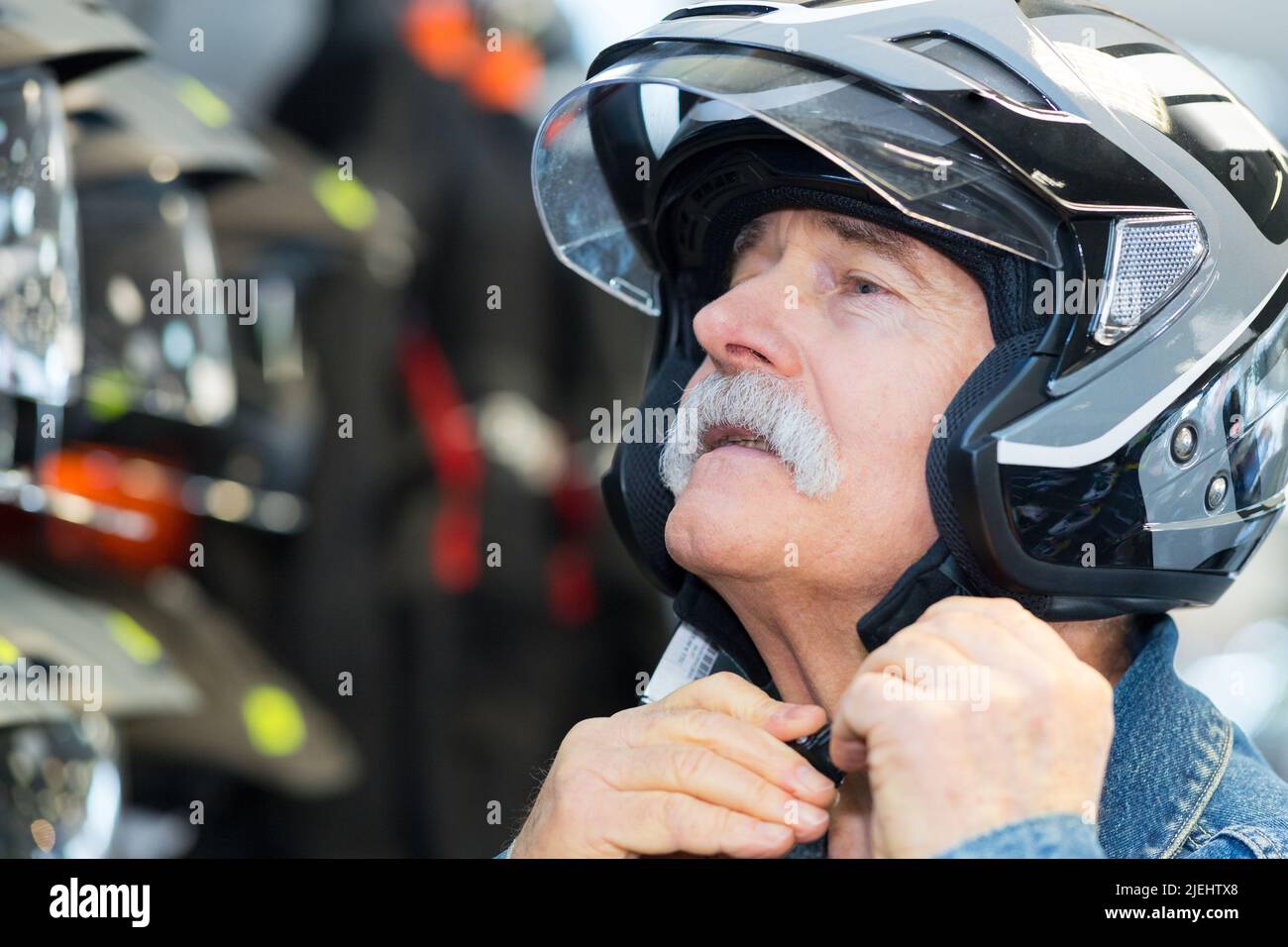 Open face crash helmet hi-res stock photography and images - Alamy