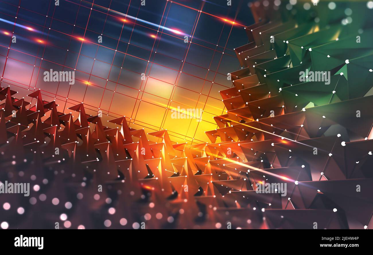 Dig Data concept. Information flows in cyberspace. Blockchain ...