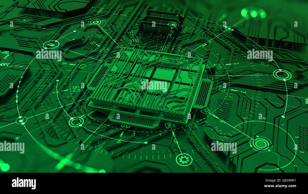 Artificial Intelligence. Quantum processor, CPU, futuristic computer ... Artificial Intelligence. Quantum processor, CPU, futuristic computer ...