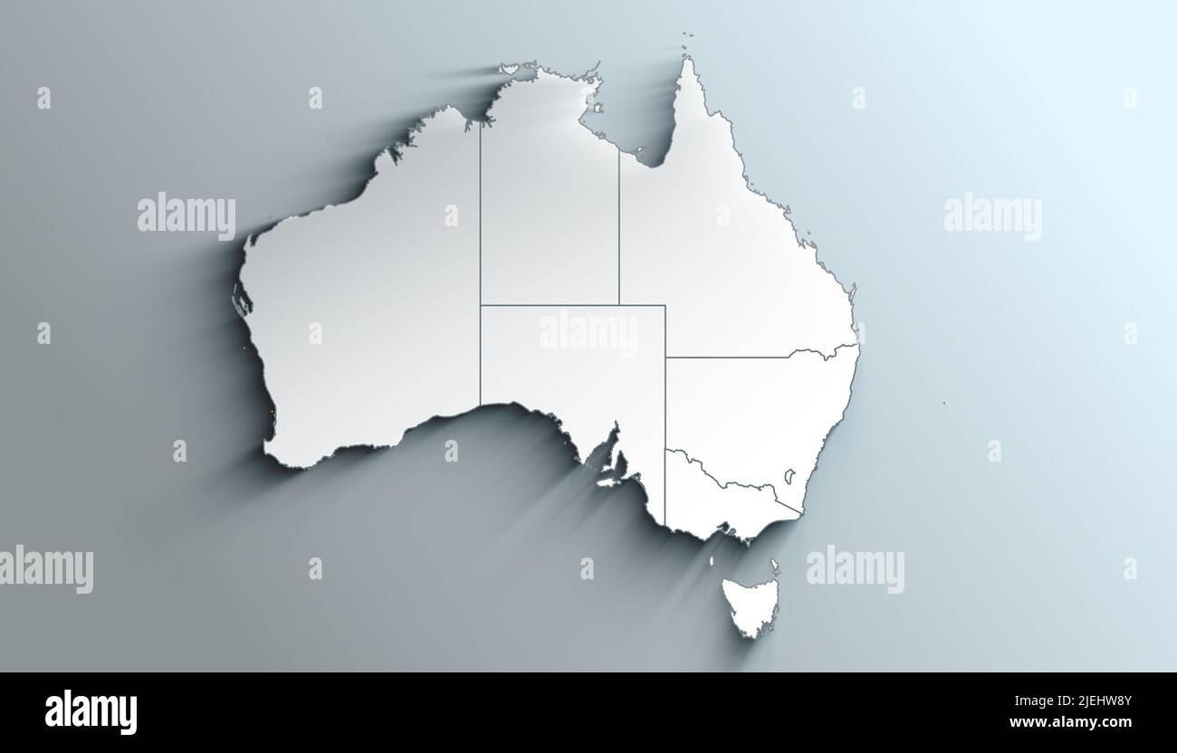Country Political Geographical Map of Australia with States and ...