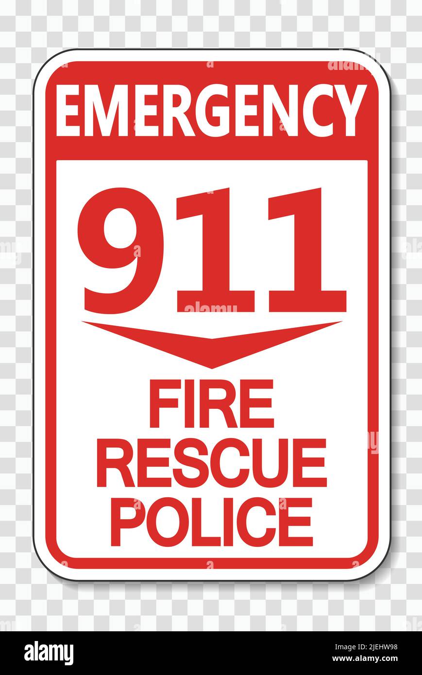 911 Fire Rescue Police Sign on transparent background,vector ...