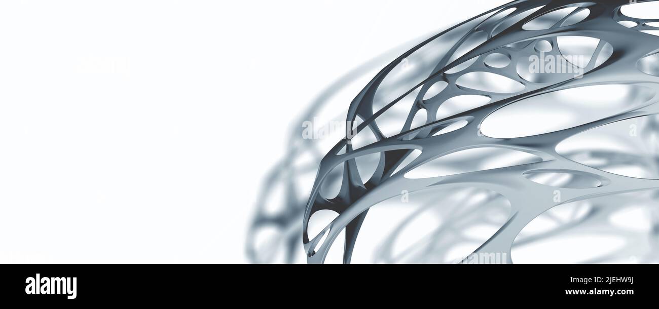 Big data, cryptography programming 3D illustration. Neural network ...